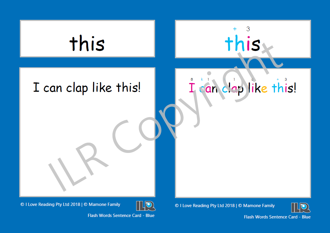 ILR Flash Word Sentence Cards Set 1 – I Love Reading